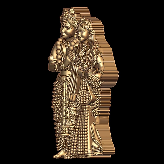 Radha Krishna Standing Pose 3D Model