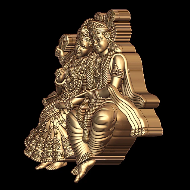Radha krishna Love Pose 3D Model