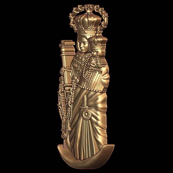 Virgin Mary & Christ Child 3D Model STL File - Exquisite Pendant