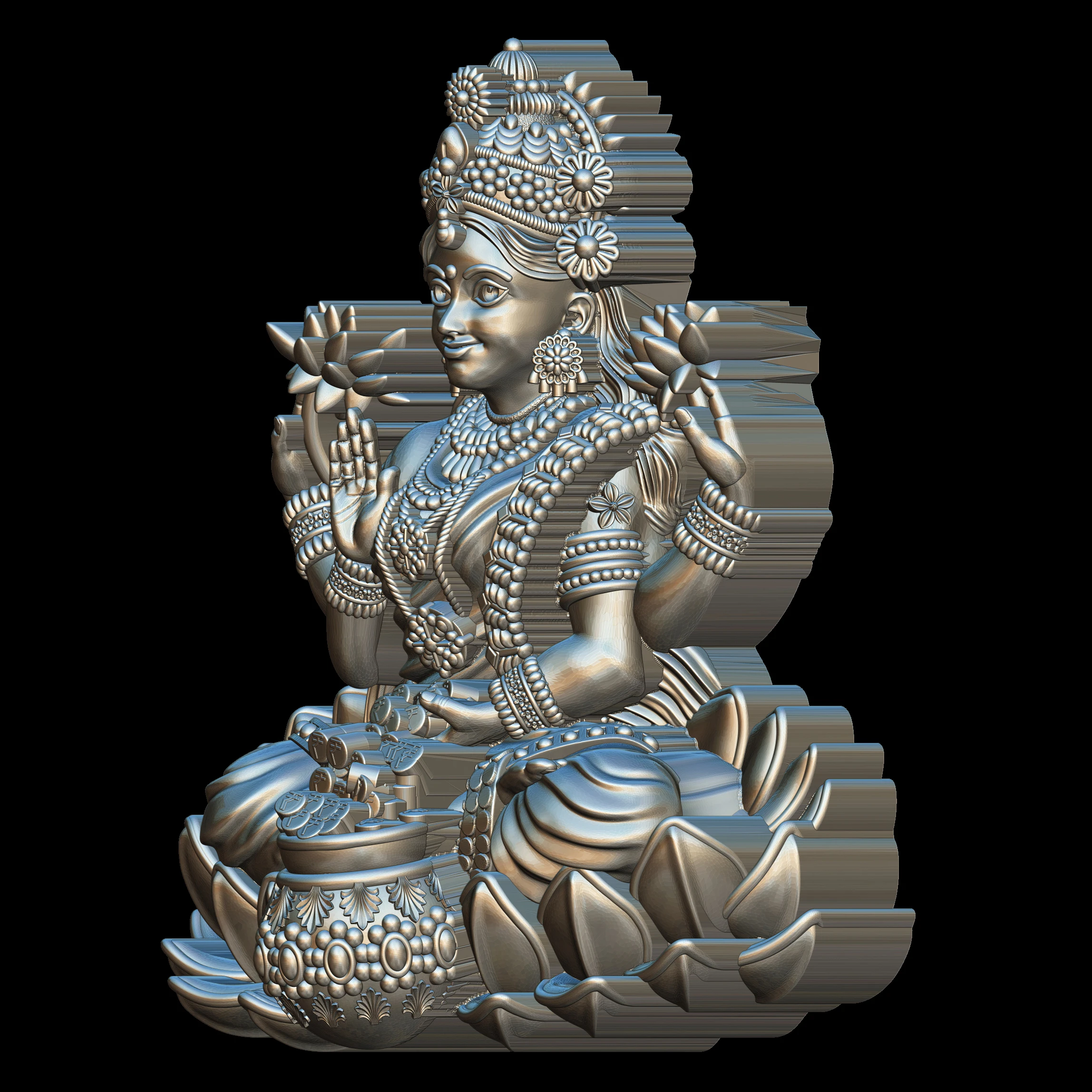 Goddess Dhanalaxmi Ji 3D Model