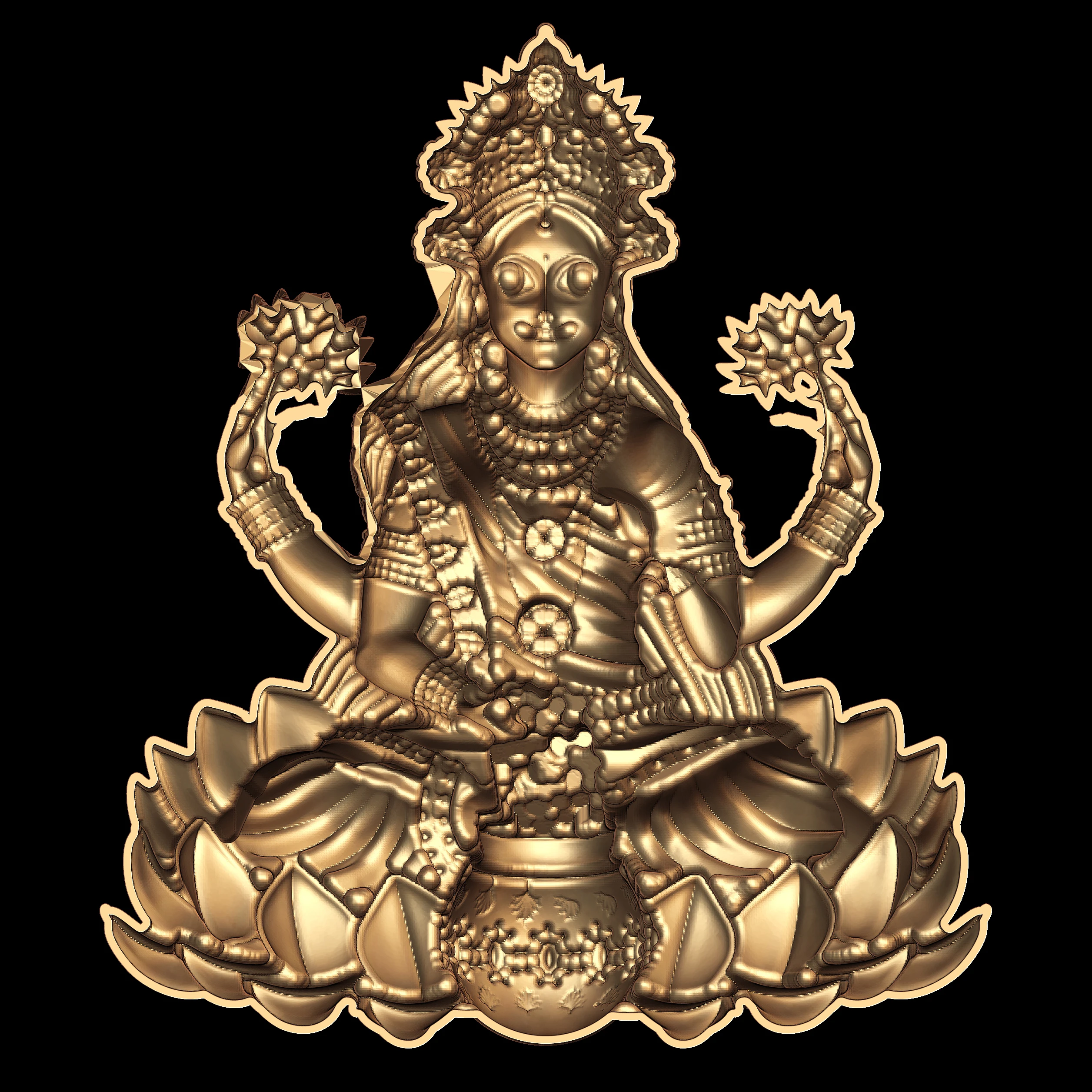 Goddess Dhanalaxmi Ji 3D Model