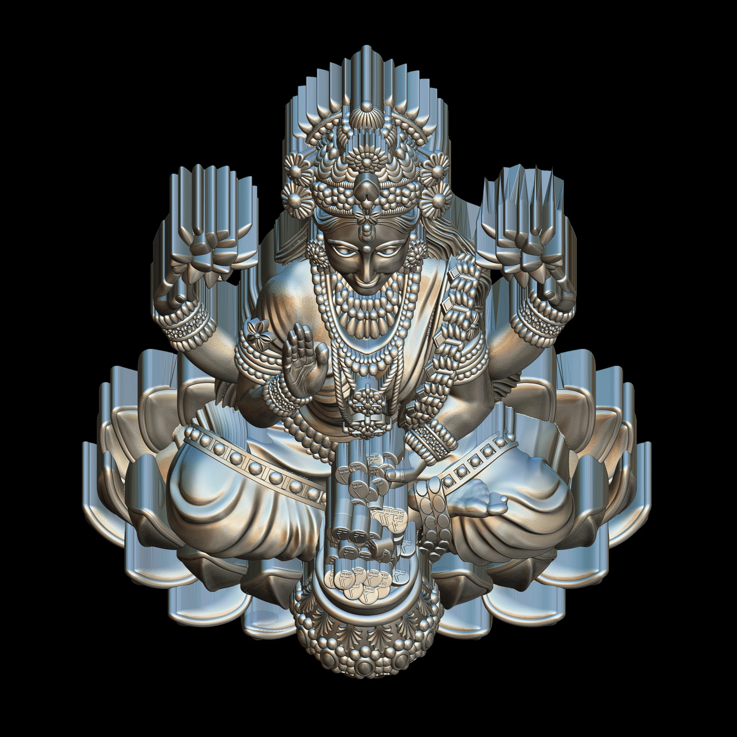 Goddess Dhanalaxmi Ji 3D Model