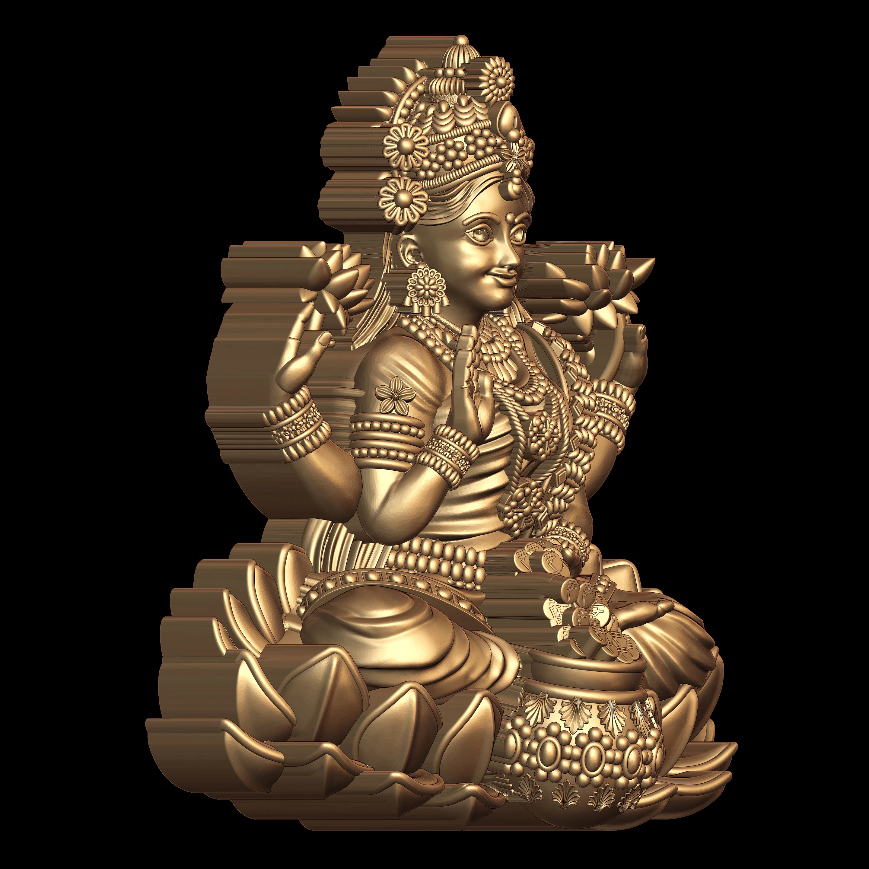 Goddess Dhanalaxmi Ji 3D Model