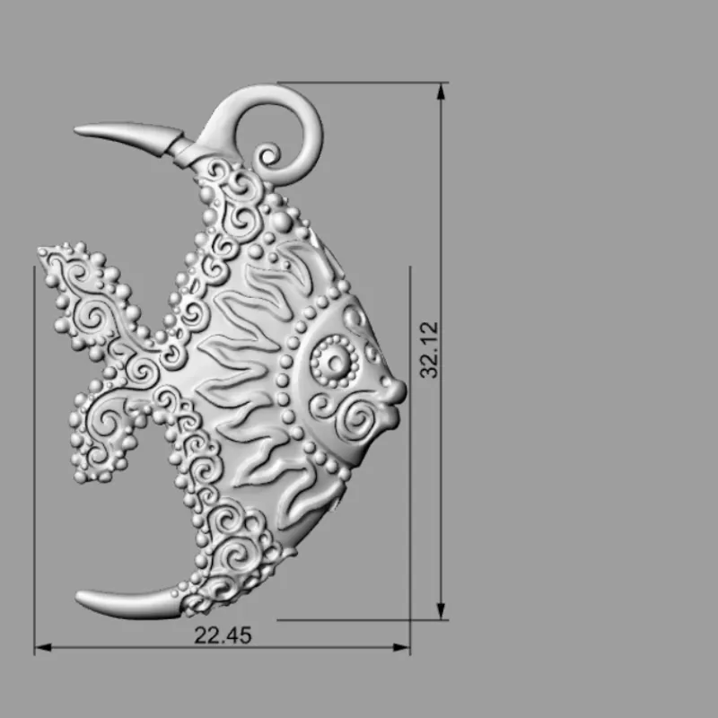 Exquisite Fish 3D Model STL & 3DM Files - Pendant Design