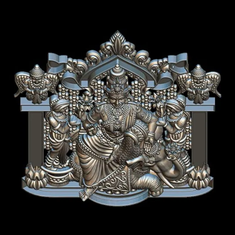 Goddess Lakshmi 3D Model 3DM file - Prosperity and Abundance