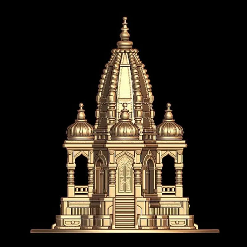 Buy Kashi Vishwanath Temple 3D Print Ready - Exquisite Pendant Replica
