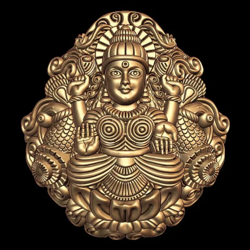 Lakshmi devi 3D Model Print Ready - Spiritual Beauty Captured