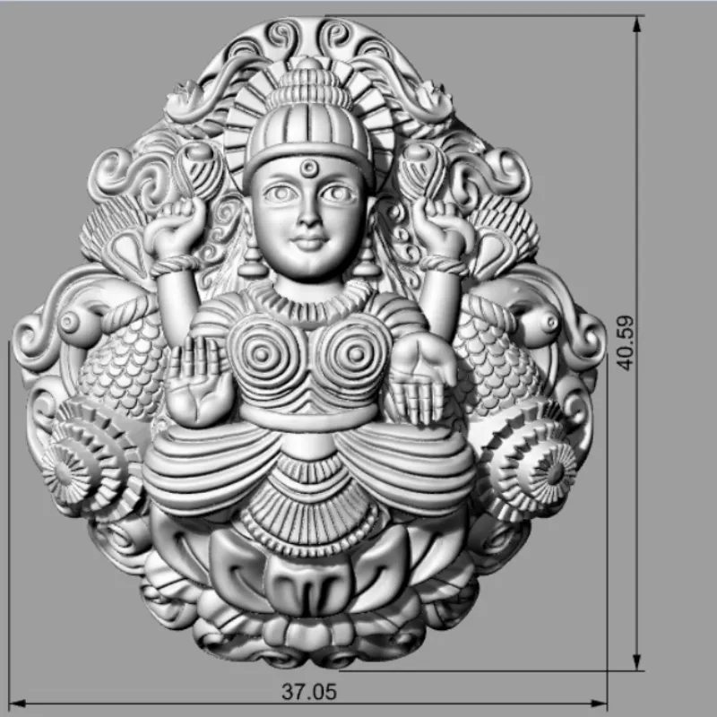 Lakshmi devi 3D Model Print Ready - Spiritual Beauty Captured