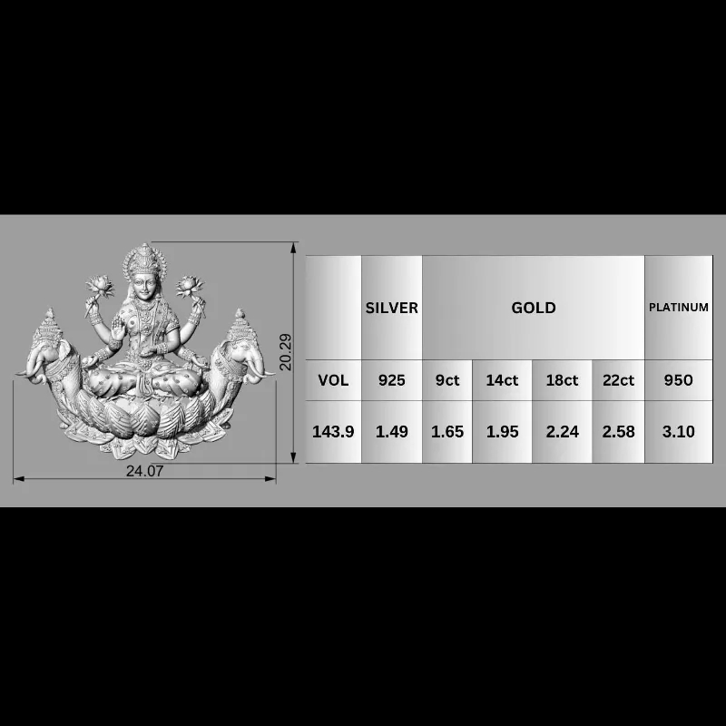 Buy Laxmi 3D Model - Goddess of Wealth | Prosperity Symbol