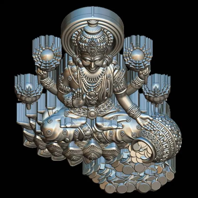 Exquisite Laxmi 3D Model STL Download - Divine Beauty
