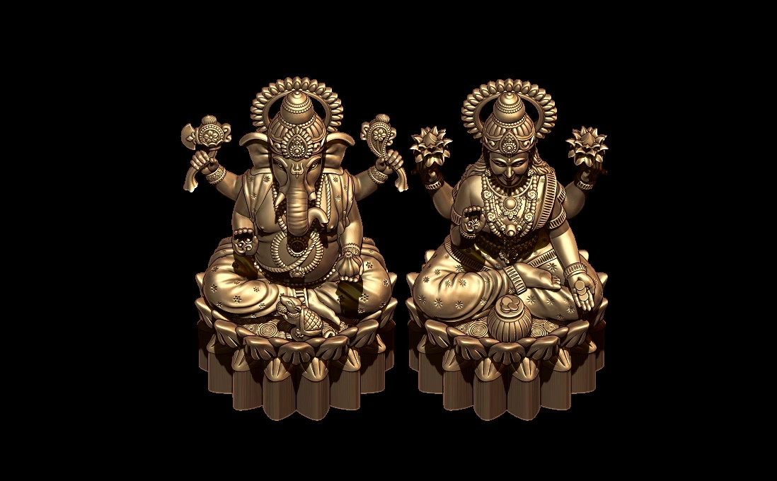 Laxmi Ganesh 3D Model STL File Download