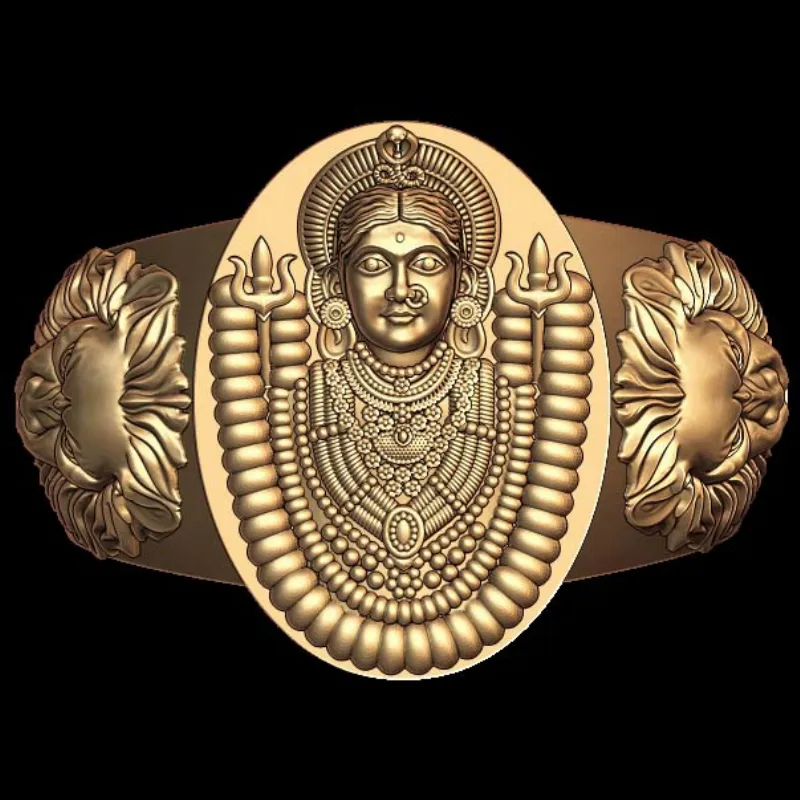 Meenakshi Devi 3D Model Ring | Exquisite Goddess Design